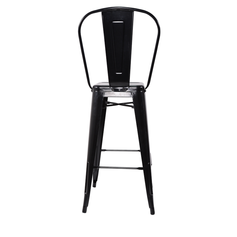 Banqueta Tolix Alta Com Encosto Alto - Preta - shopshop